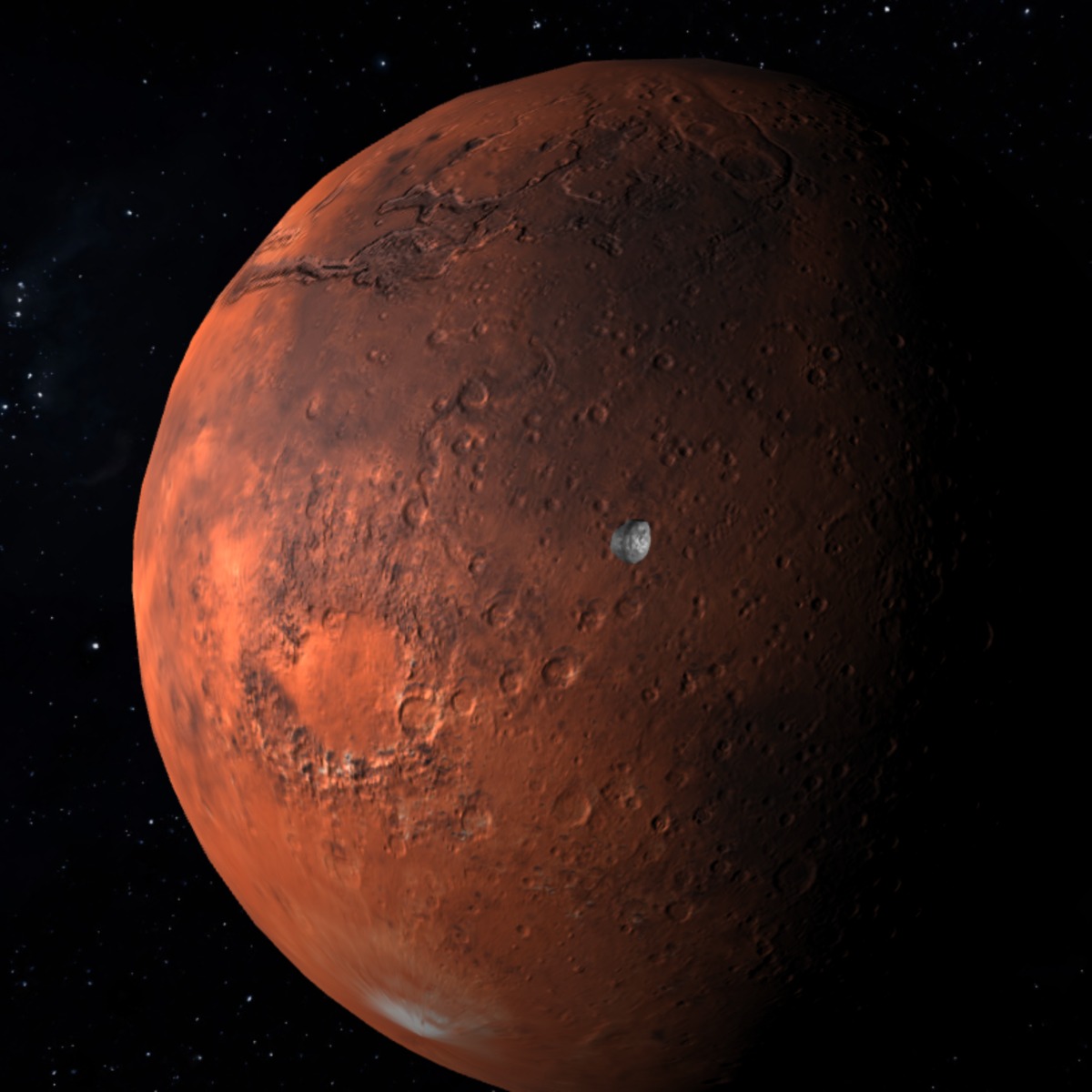 Gravity Simulator | Mars and Its Moons Phobos and Deimos
