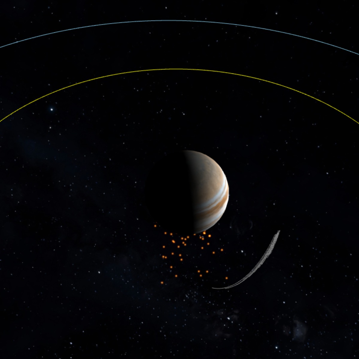 Gravity Simulator | Shoemaker-Levy 9 Impacts Jupiter